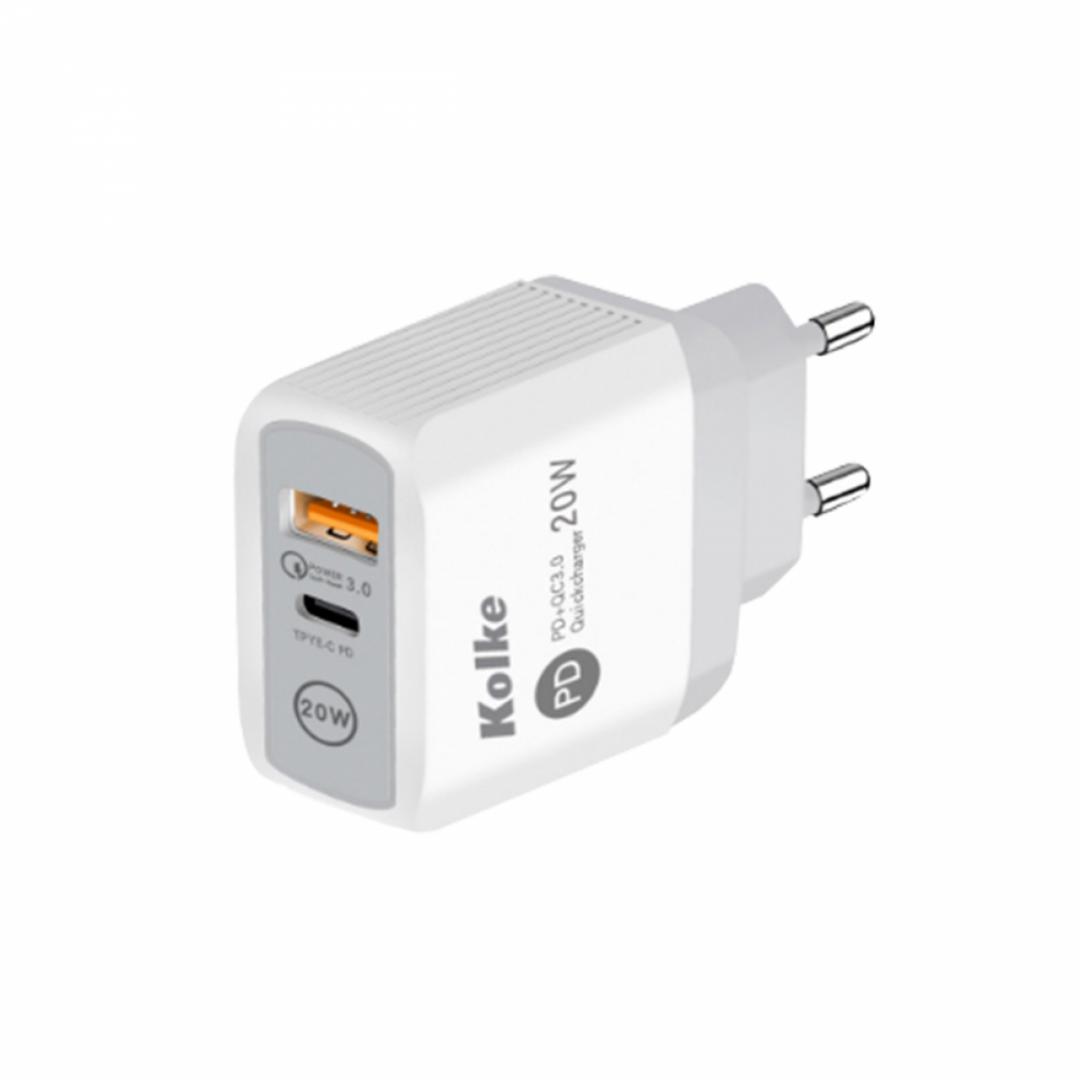 Cargador KOLKE Carga rápida 20W USB PD + QC 3.0 KCR-2576 | Envios a todo el Paraguay | Digi ...